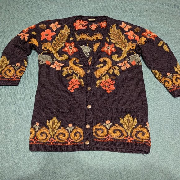 Laura Ashley | Sweaters | Vintage Laura Ashley Floral Cardigan Sweater ...
